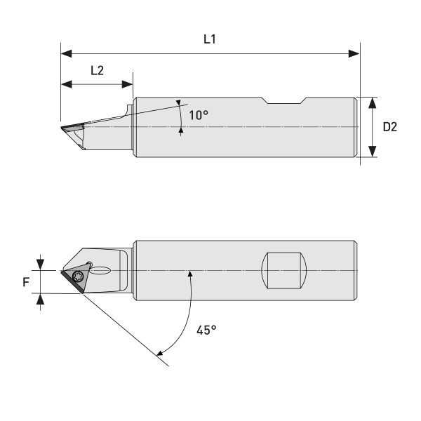 Chamfering End Mill 45° with IC | DTS Diamond Tooling Systems