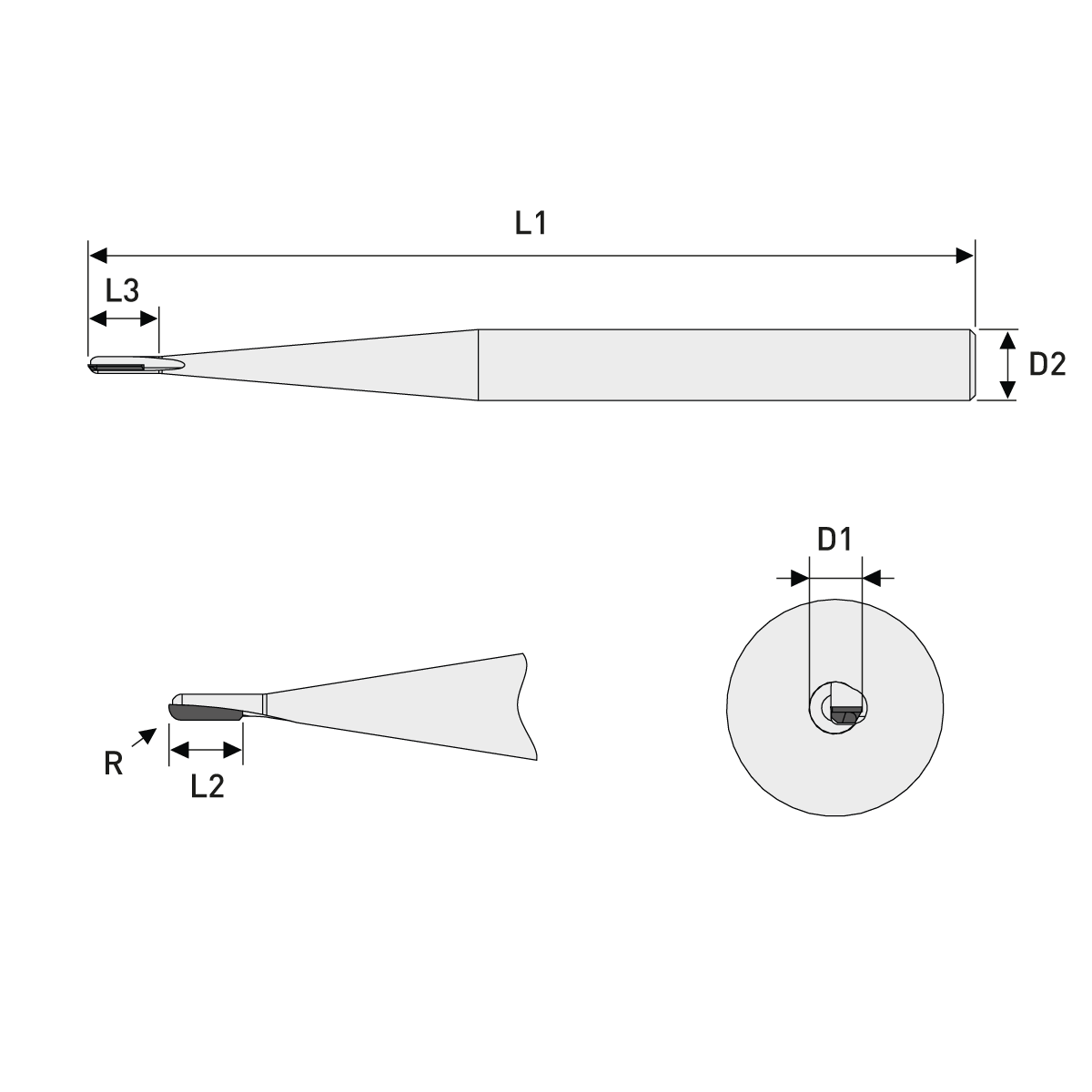 Ball Nose End Mill PCD Ø1,00 | DTS Diamond Tooling Systems