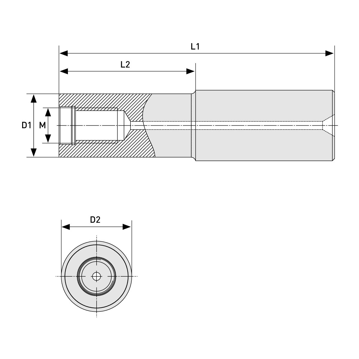 Carbide extension cylindrical M6 Ø9,8 | DTS Diamond Tooling Systems